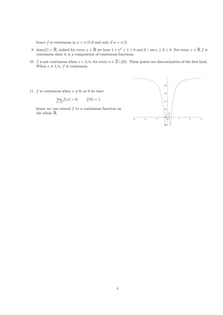 Continuity of functions by graph (exercises with detailed solutions) | PDF