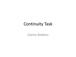 Continuity task | PPT