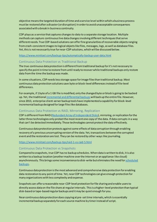 Continuous data protection | PDF