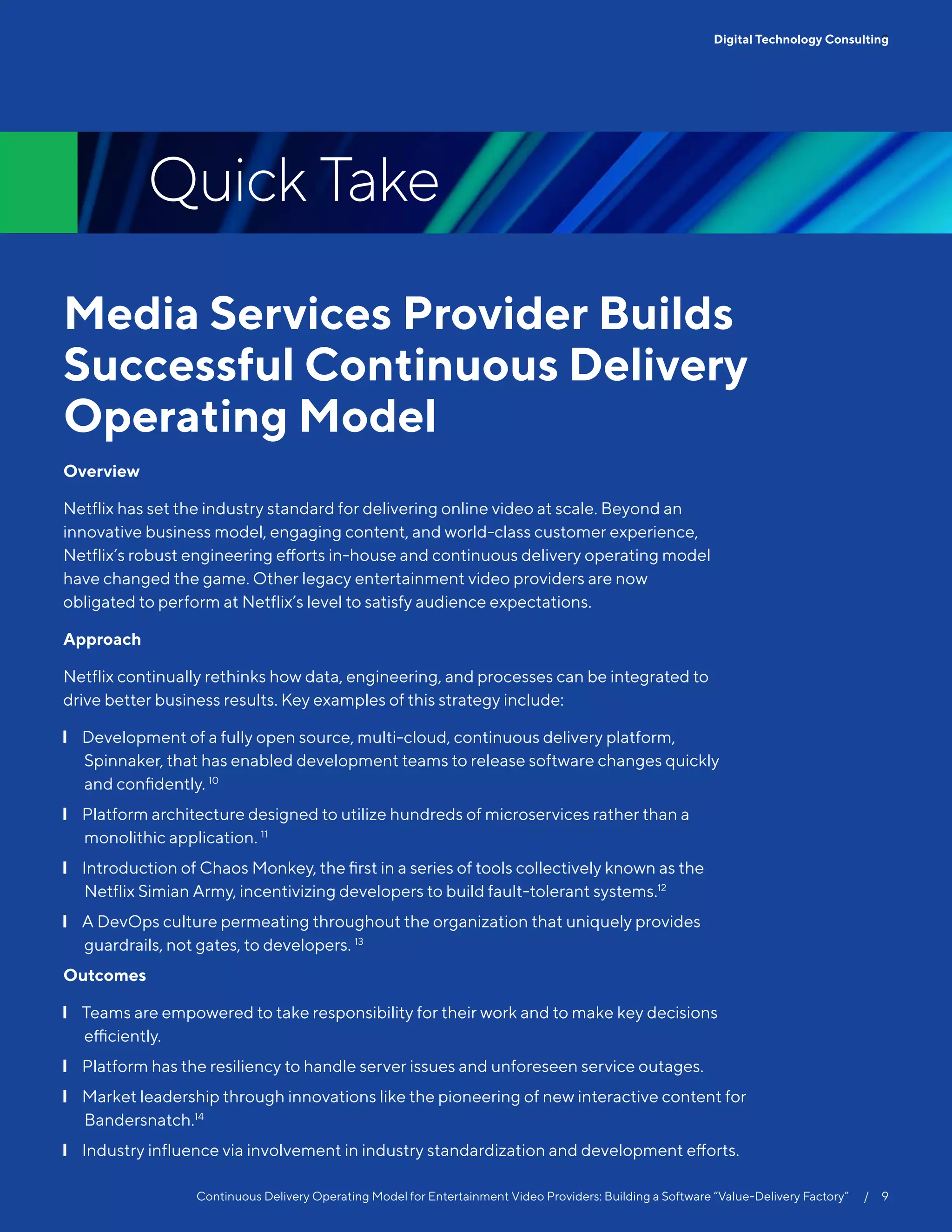 Continuous Delivery Operating Model for Entertainment Video Providers ...