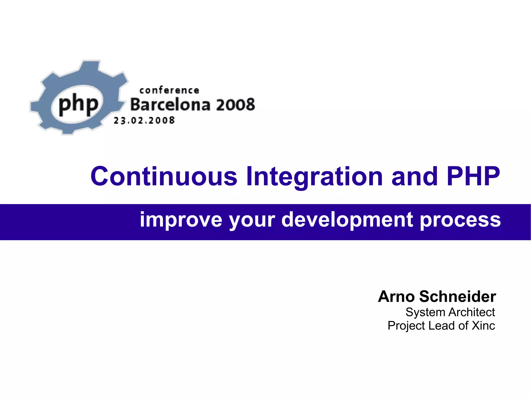 Continuous Integration And Php Odp Web Development Internet