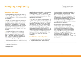 Continuous integration - stability, reliability and speed in software ...