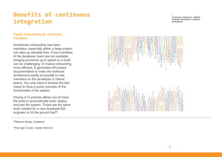 Continuous integration - stability, reliability and speed in software ...