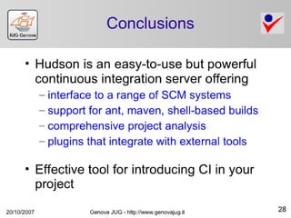 Continuous Integration With Hudson (and Jenkins) | PPT