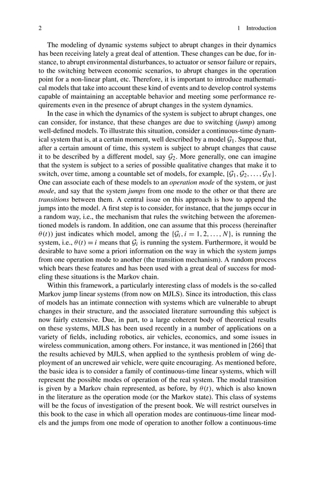 Continuous time markov jump linear system | PDF | Physics | Science