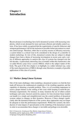 Continuous time markov jump linear system | PDF