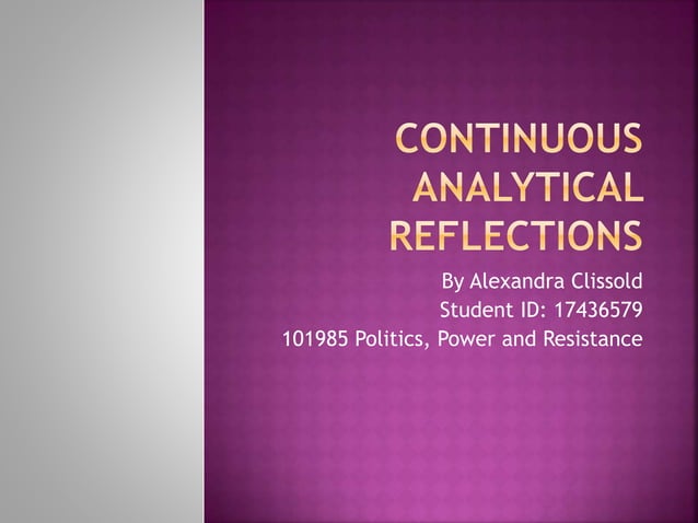 Continuous Analytical Reflections | PPTX