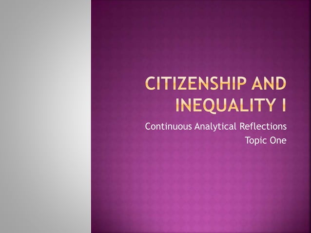 Continuous Analytical Reflections | PPTX