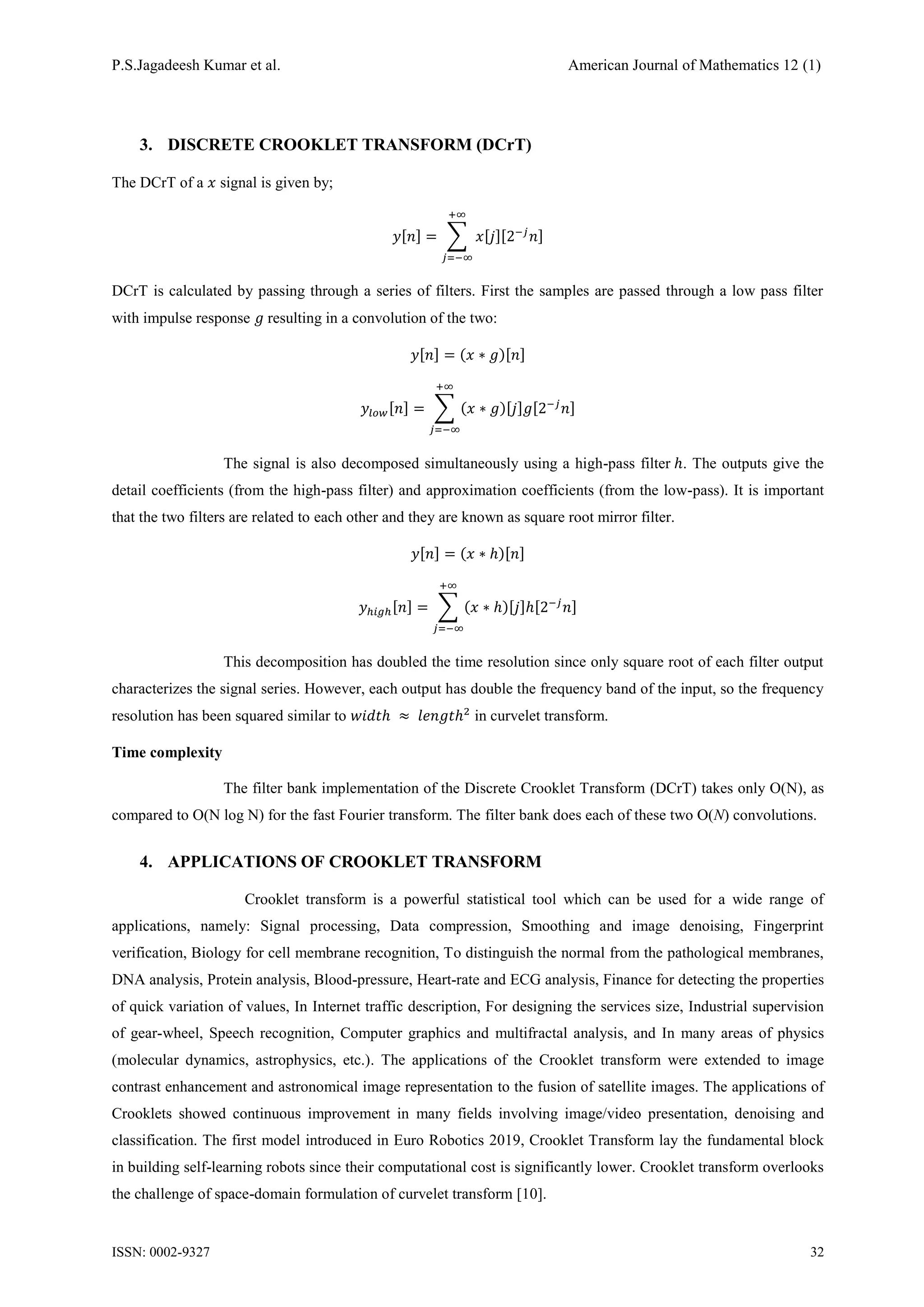 Continuous and Discrete Crooklet Transform | PDF