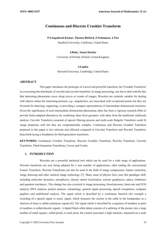 Continuous and Discrete Crooklet Transform | PDF