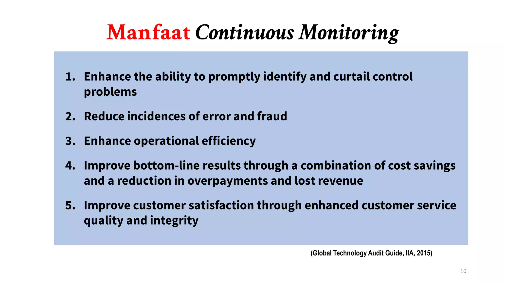 Continuous auditing dan continuous monitoring (cacm) | PDF