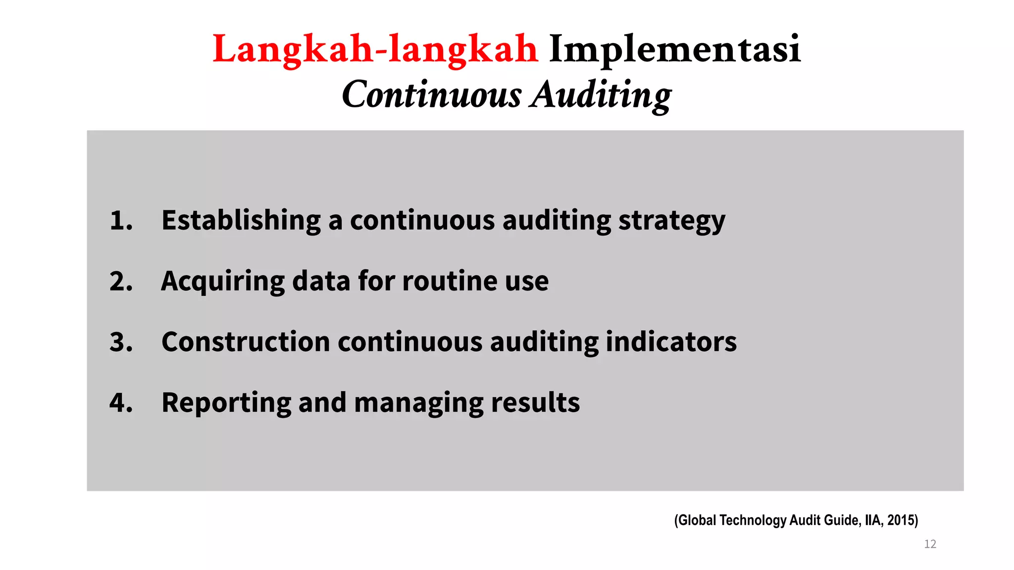 Continuous auditing dan continuous monitoring (cacm) | PPT Continuous auditing dan continuous monitoring (cacm) | PPT