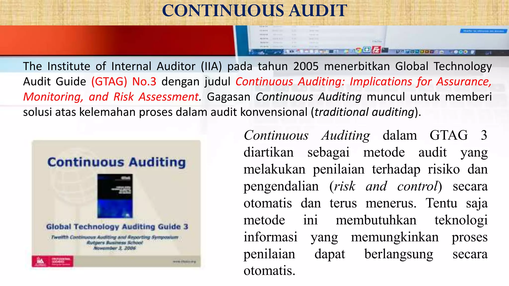 Continuous auditing dan continuous monitoring (cacm) | PDF