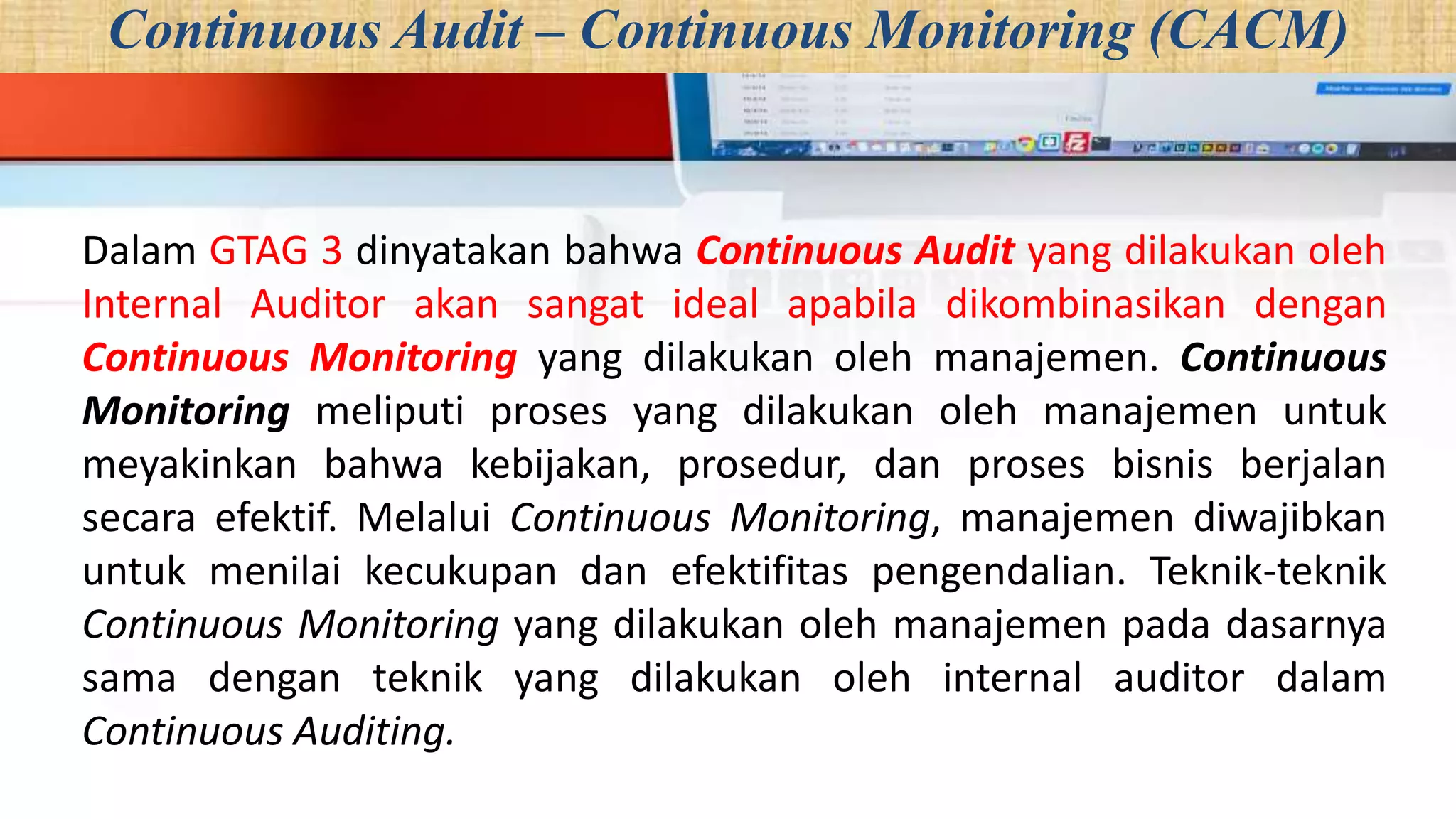 Continuous auditing dan continuous monitoring (cacm) | PDF