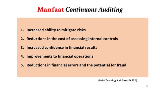 Continuous auditing dan continuous monitoring (cacm) | PDF