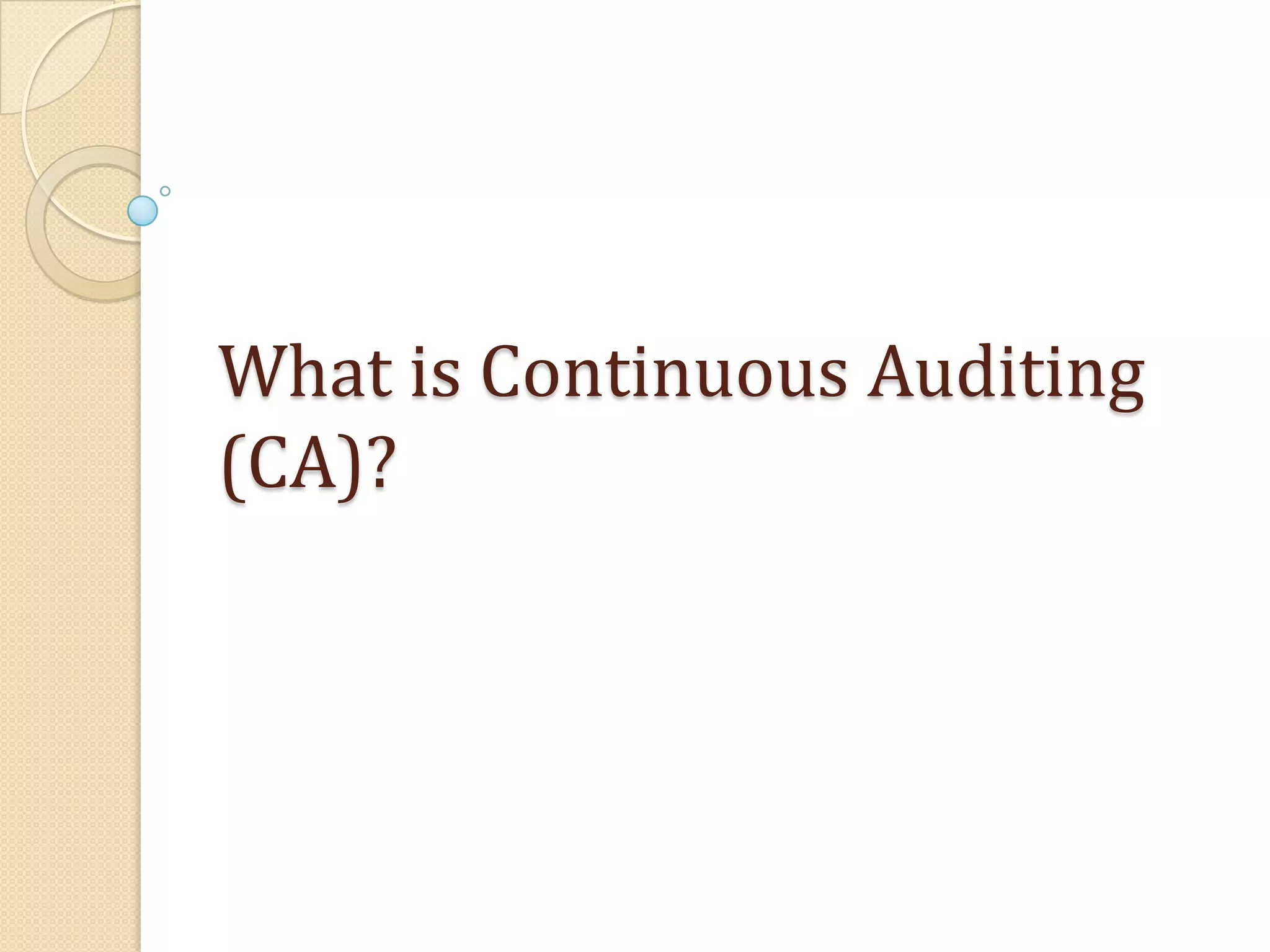 Continuous auditing | PPTX