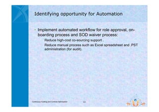 Continuous Auditng And Process Optimisation | PPT