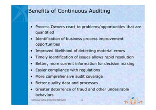 Continuous Auditng And Process Optimisation | PPT