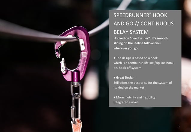 CONTINUOUS BELAY SYSTEM // SPEEDRUNNER® HOOK AND GO 2016 // by Kanopeo ...