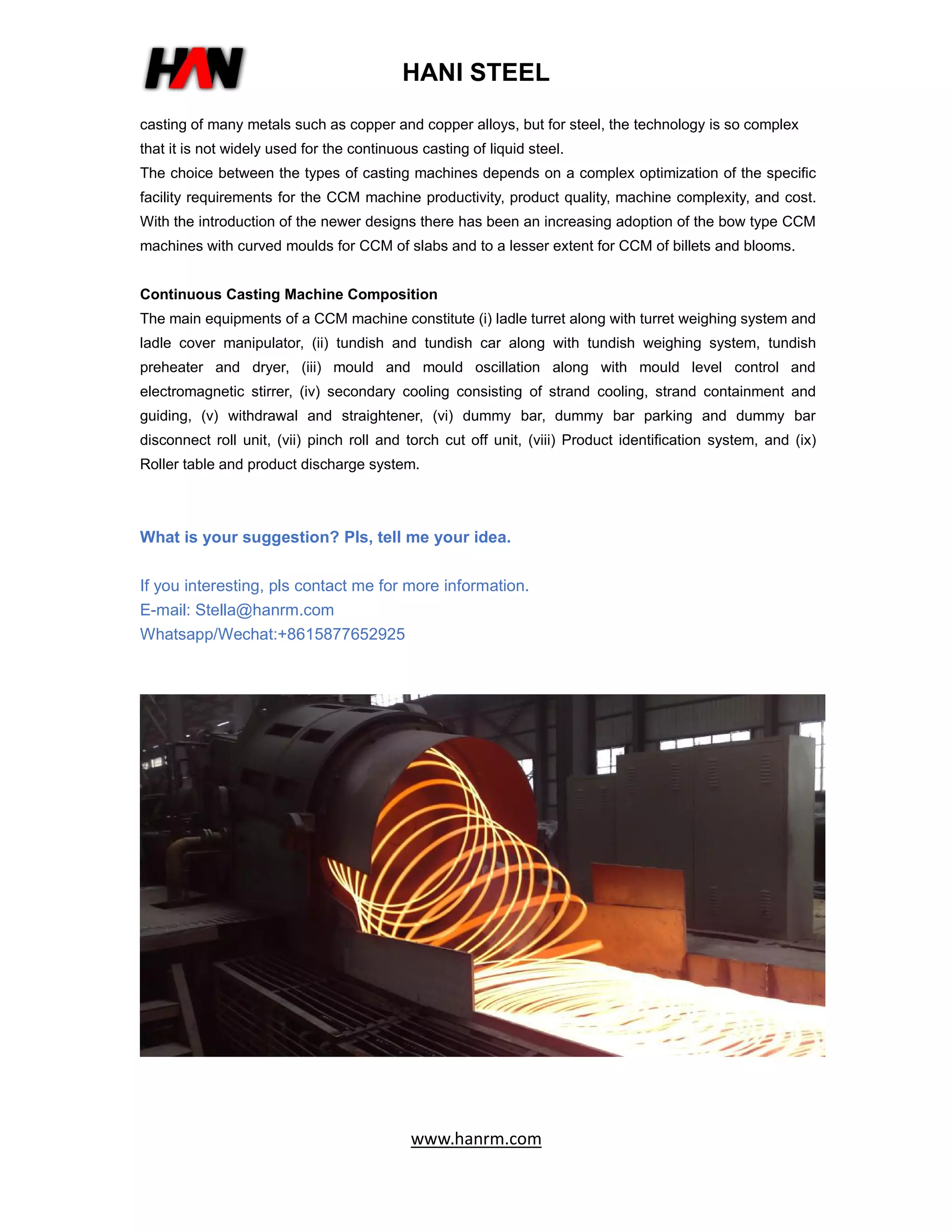 Continuous Casting Machine Equipments | PDF