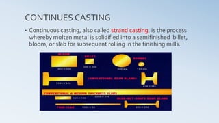 Continuous casting of billets | PPTX