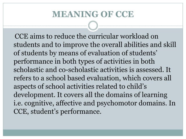 Continuous And Comprehensive Evaluation Pptx Educational Assessment Education