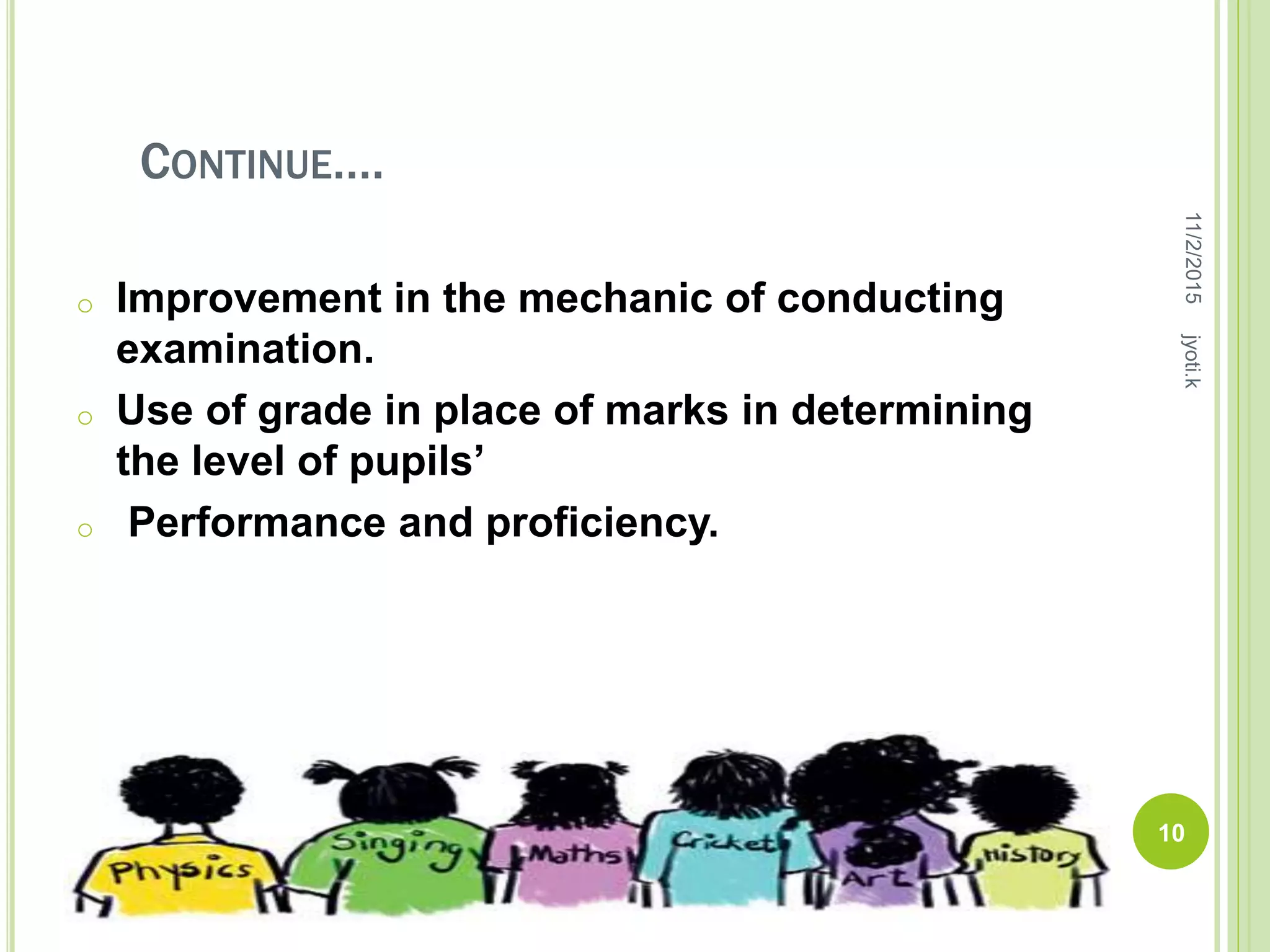 Continuous comprehensive evaluation presentation from jyoti.k,,, | PPT