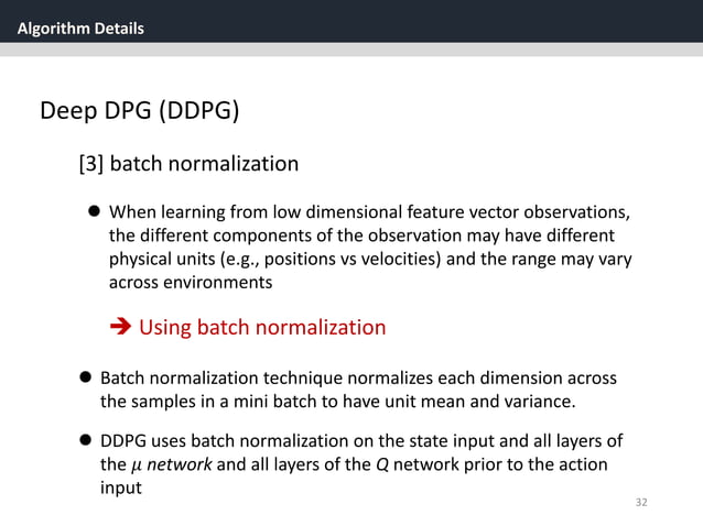 DDPG algortihm for angry birds | PPT