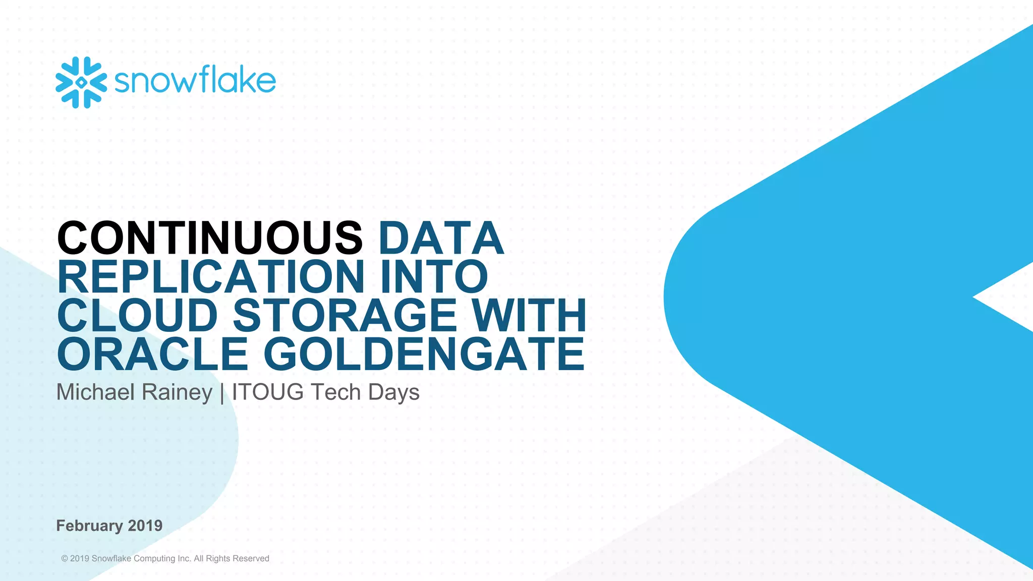 Continuous Data Replication into Cloud Storage with Oracle GoldenGate | PDF
