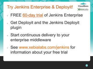 Continuous delivery with Jenkins Enterprise and Deployit | PDF