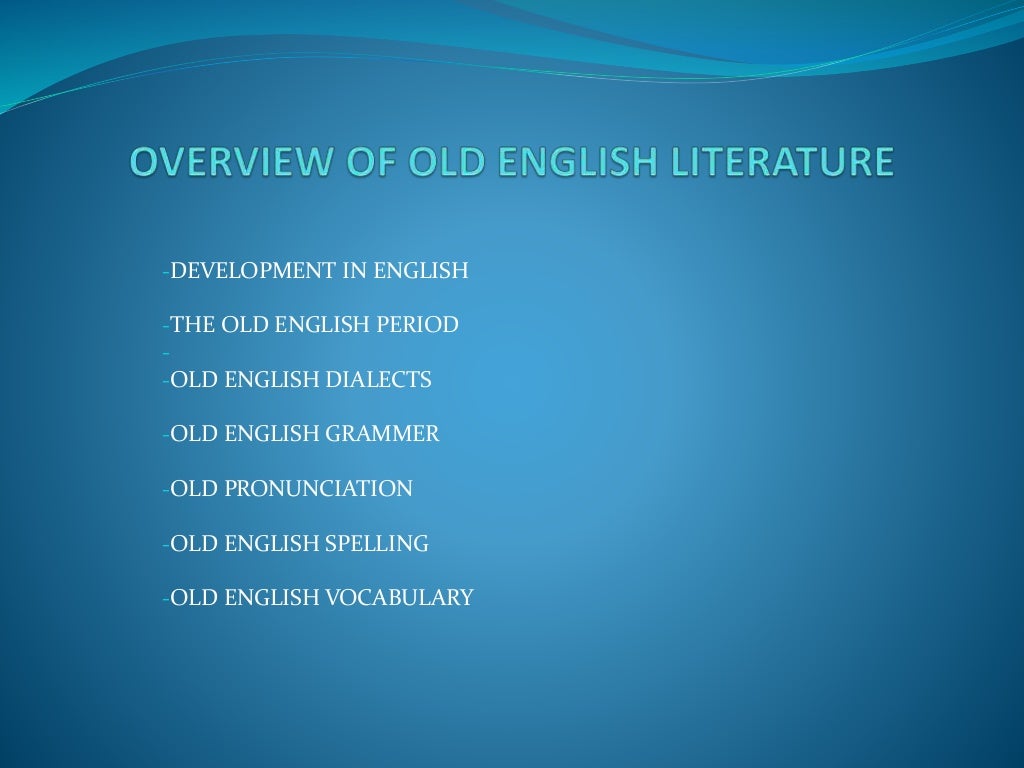 Old English Literature old-english-literature