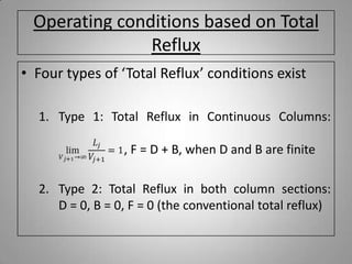 Continuous distillation columns - Characteristics at different ...