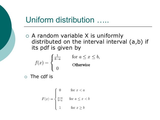 Continuous distributions