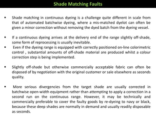 Continuous dyeing Faults | PPTX