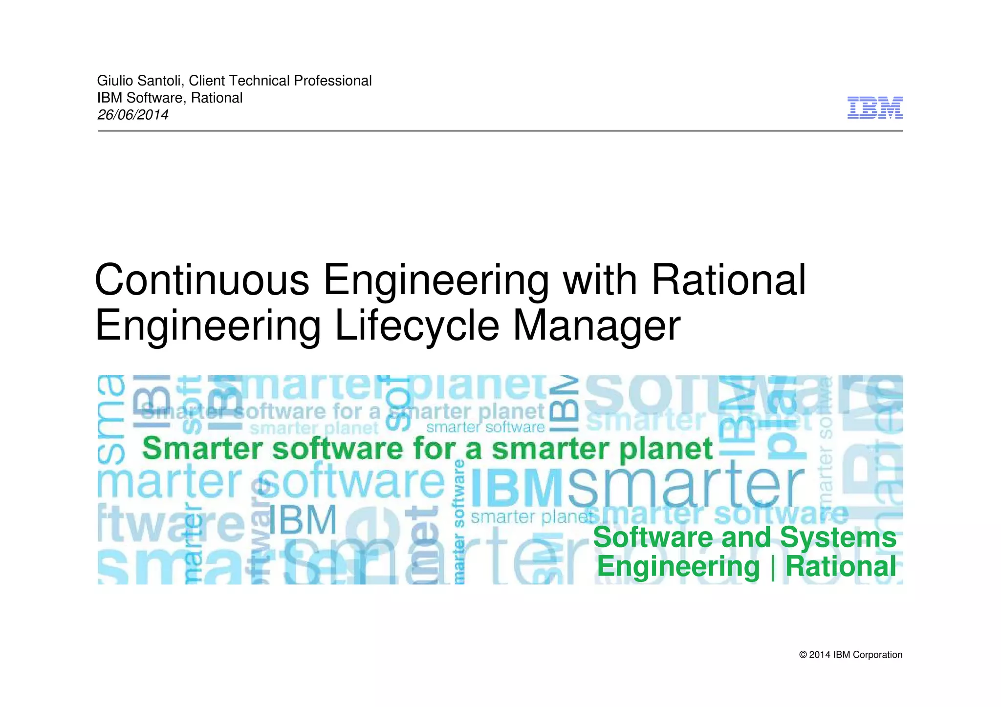 Continuous Engineering with IBM Rational RELM | PPT