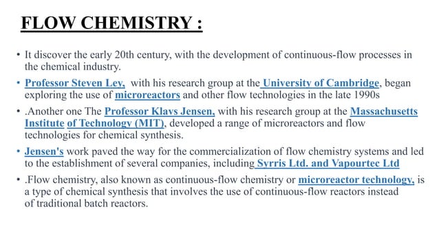 Continuous Flow Reactors 1 Pptx Chemistry Science