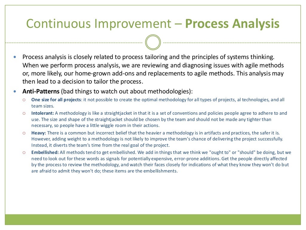 Agile Continuous improvement