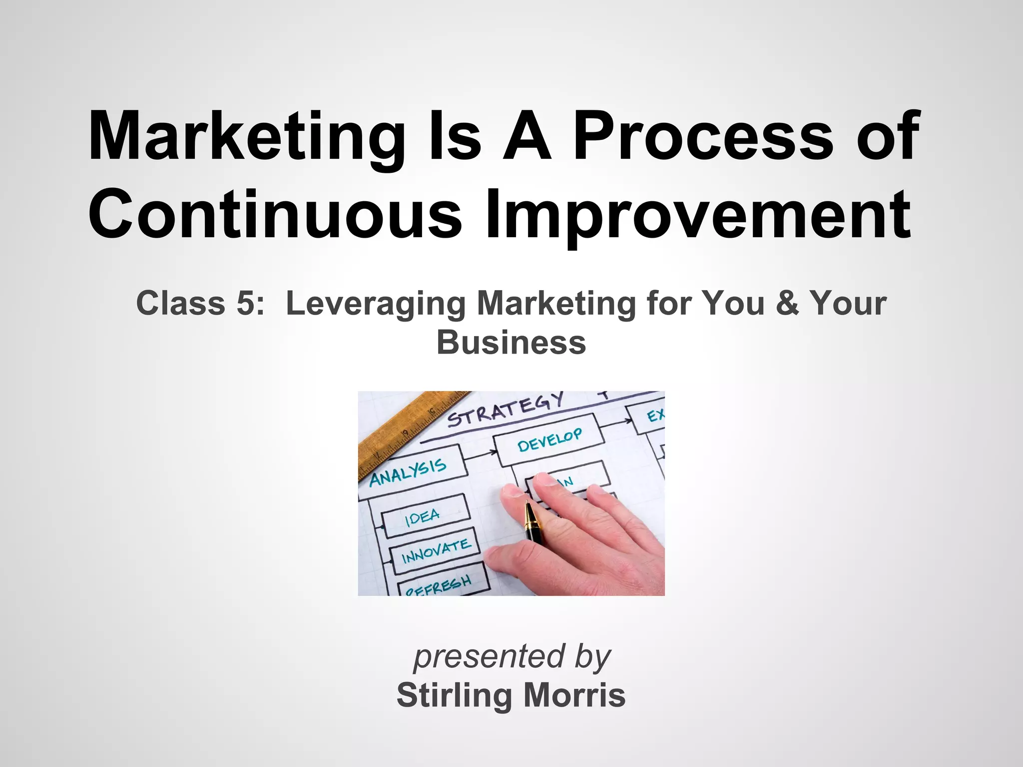 Marketing Is A Process of Continuous Improvement | Leveraging Marketing ...