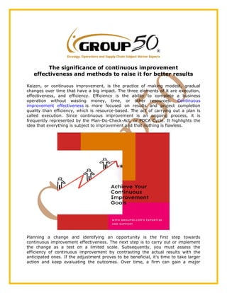 Continuous Improvement Effectiveness at Group50 | PDF