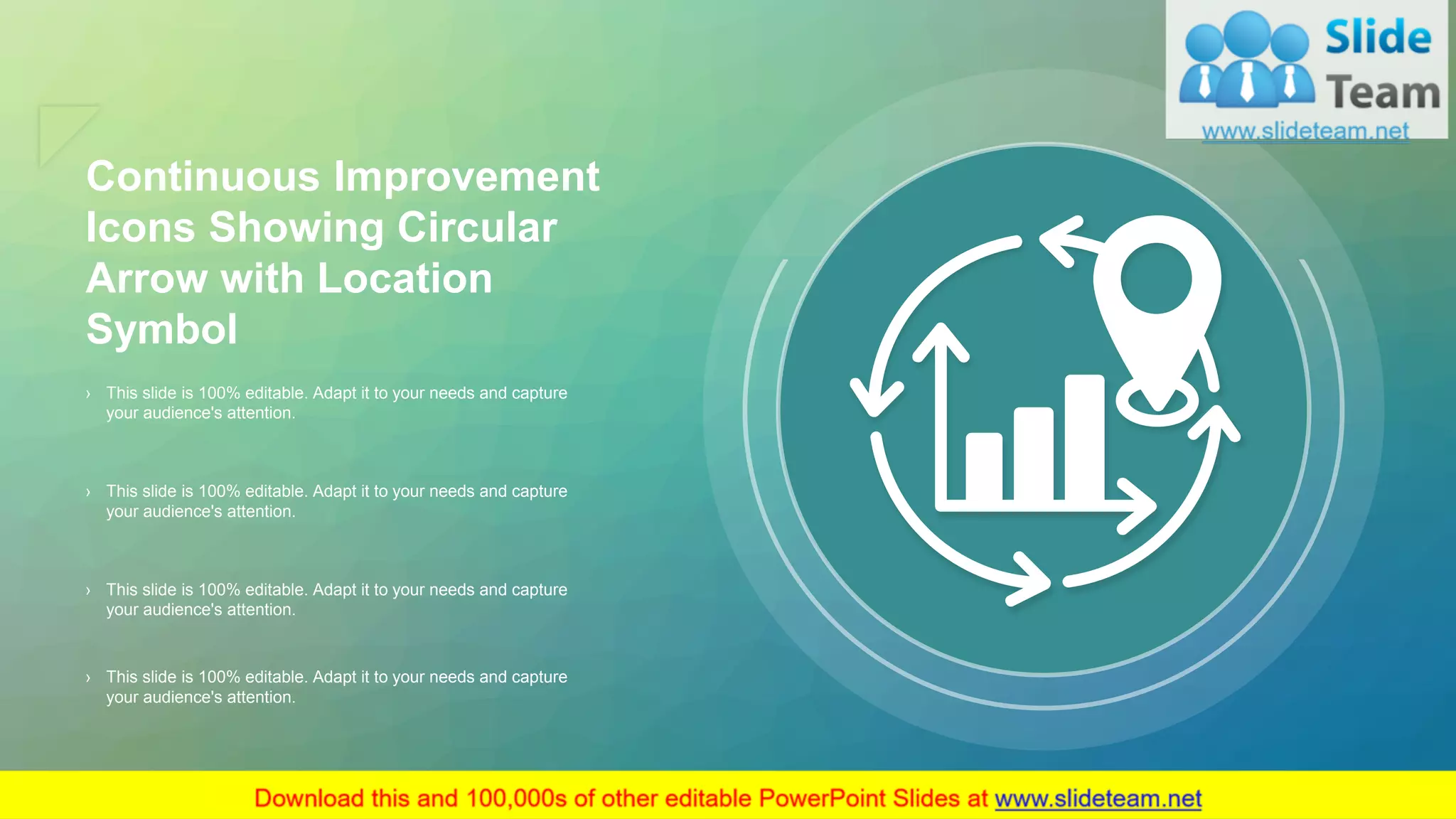 Continuous Improvement Icon Showing Circular Arrow With Gear Circular ...