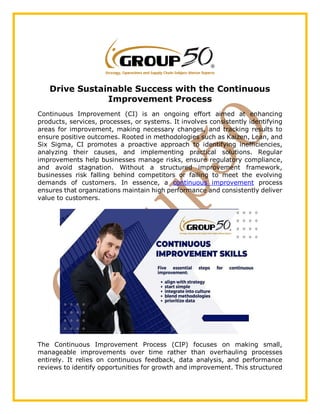 Drive Sustainable Success with the Continuous Improvement Process | PDF