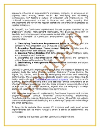 Drive Sustainable Success with the Continuous Improvement Process | PDF