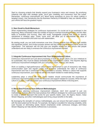 Continuous Improvement Program - Group50 Consulting | PDF