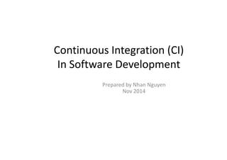 Continuous integration - CI | PPT