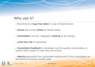 Continuous integration using Bamboo | PPTX | Cloud Computing | Internet
