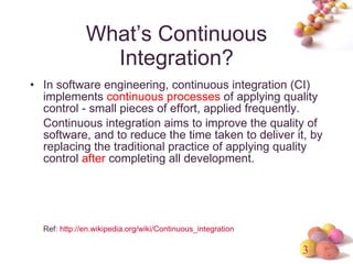 Continuous Integration (Jenkins/Hudson) | PPT