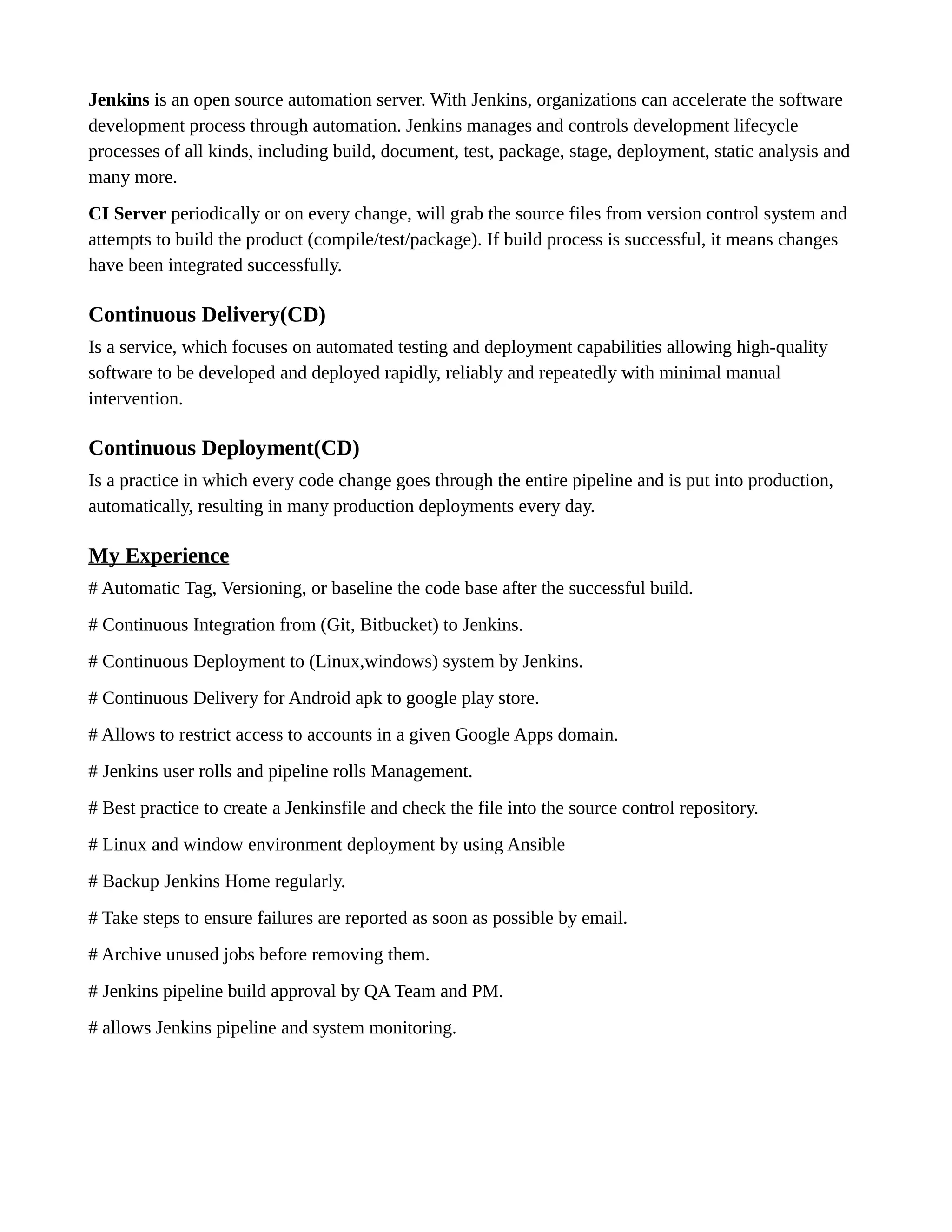 Continuous Integration And Deployment With Jenkins Pdf