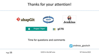 Continuous Integration, Delivery and Deployment in the SAP area | PPTX