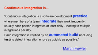 Continuous integration introduction | PPTX | Computer Software and Applications | Computing