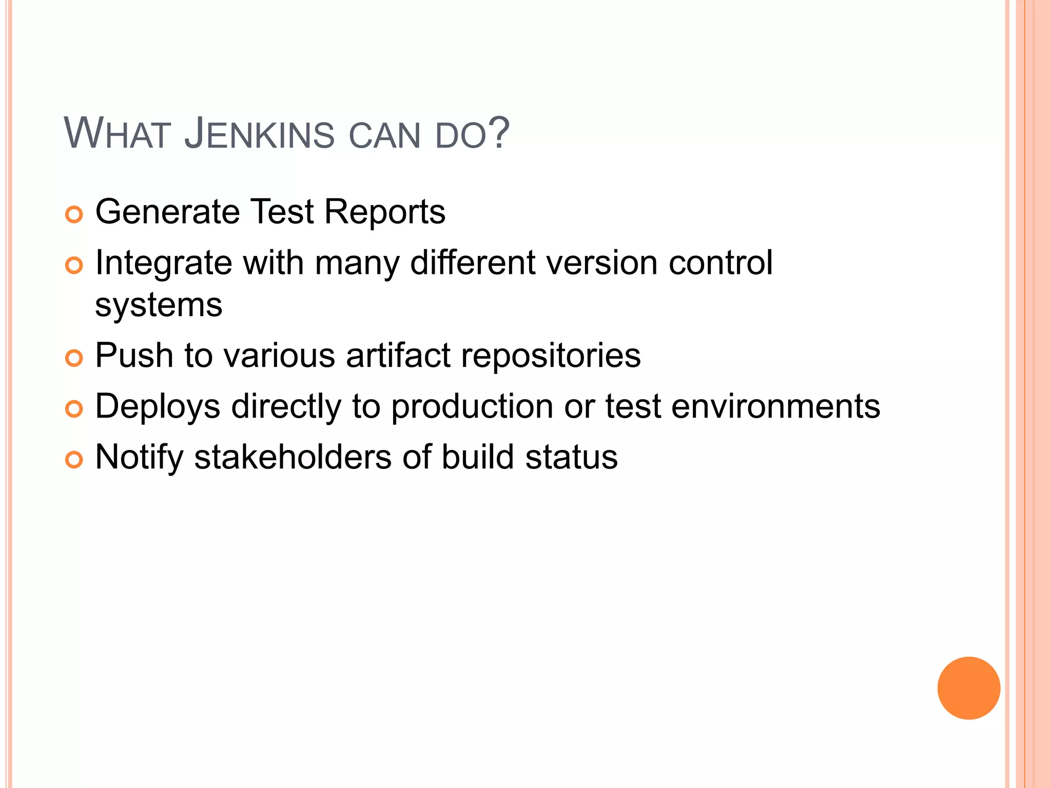 Continuous integration using jenkins | PPTX